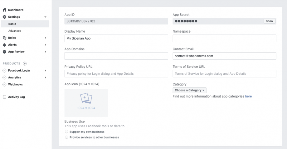 How to create API keys for Facebook, Flickr and Soundcloud - Siberian CMS