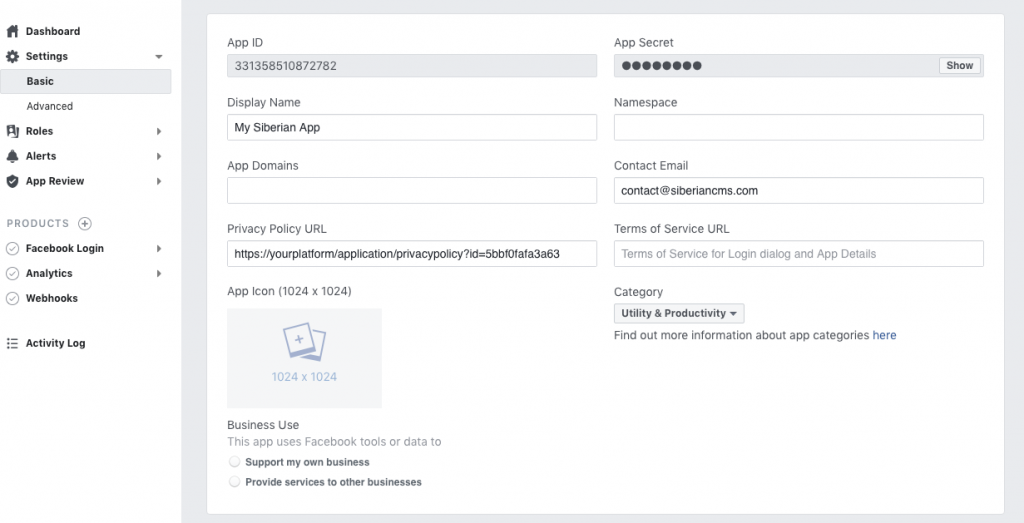 How to create API keys for Facebook, Flickr and Soundcloud - Siberian CMS